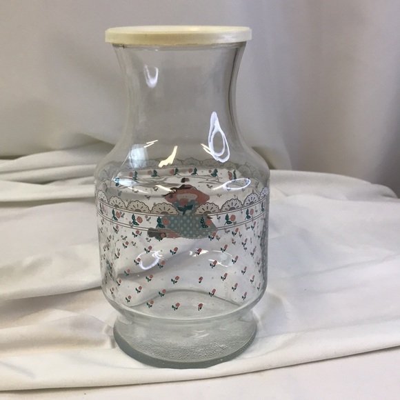 Anchor Hocking | Dining | Vintage Glass 988 Chd Cat With Bonnet Roses ...